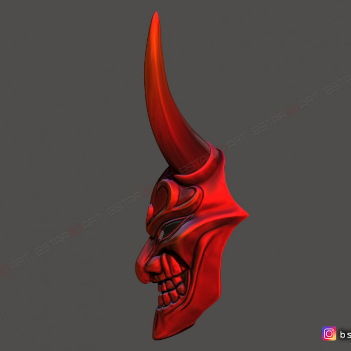 3D Printable Devil Mask - Satan Mask - samurai Mask - Halloween cosplay ...