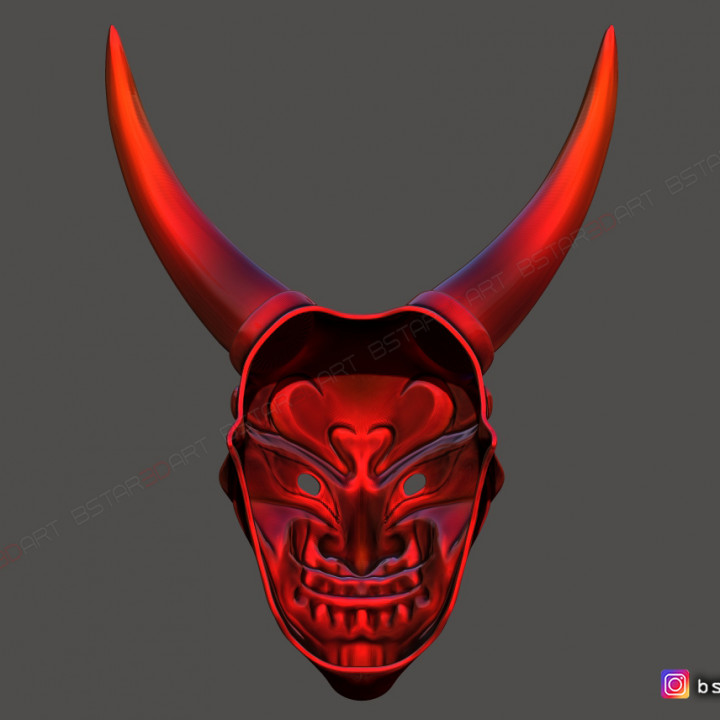 3D Printable Devil Mask - Satan Mask - samurai Mask - Halloween cosplay ...