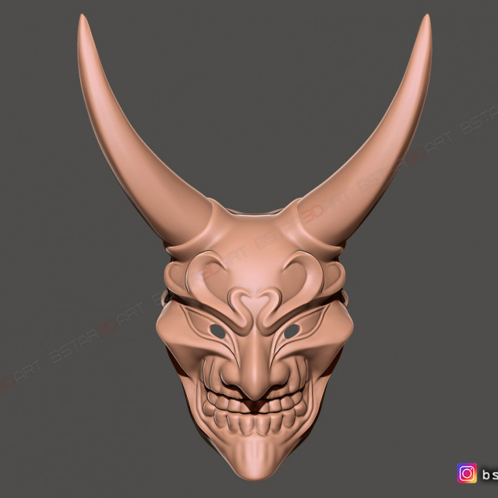 3D Printable Devil Mask - Satan Mask - samurai Mask - Halloween cosplay ...