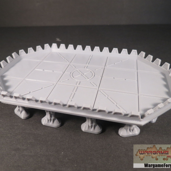 3D Printable Large Landing Platform Mil002 by Wargame Forge