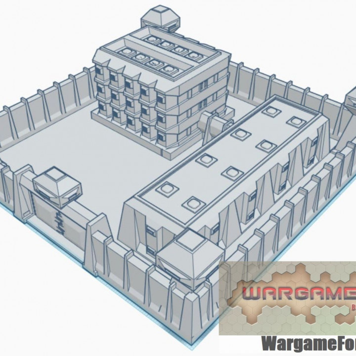 3D Printable Military Security Complex Mil015 by Wargame Forge