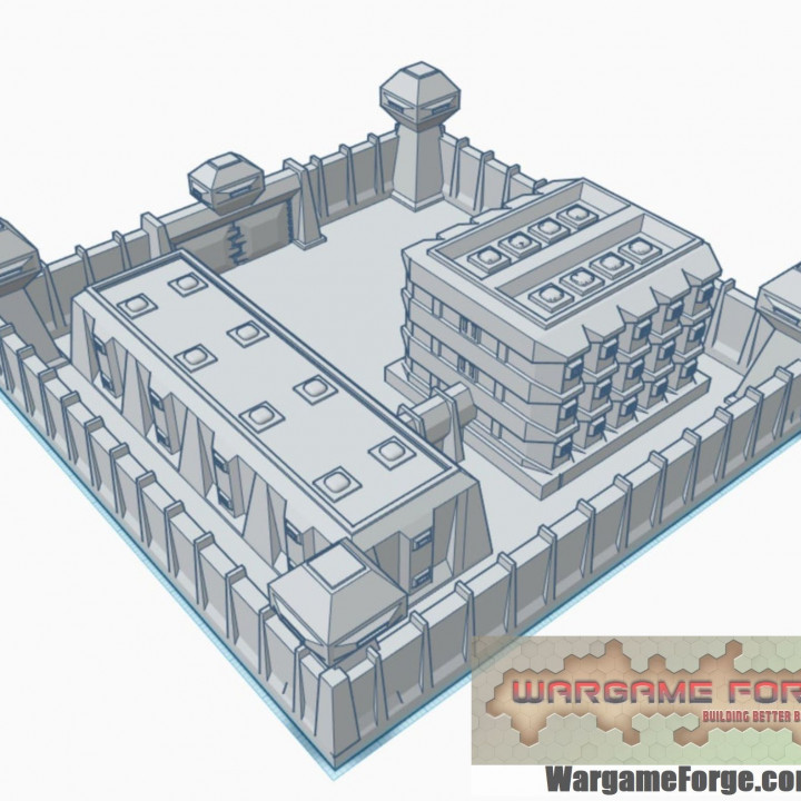 3D Printable Military Security Complex Mil015 by Wargame Forge