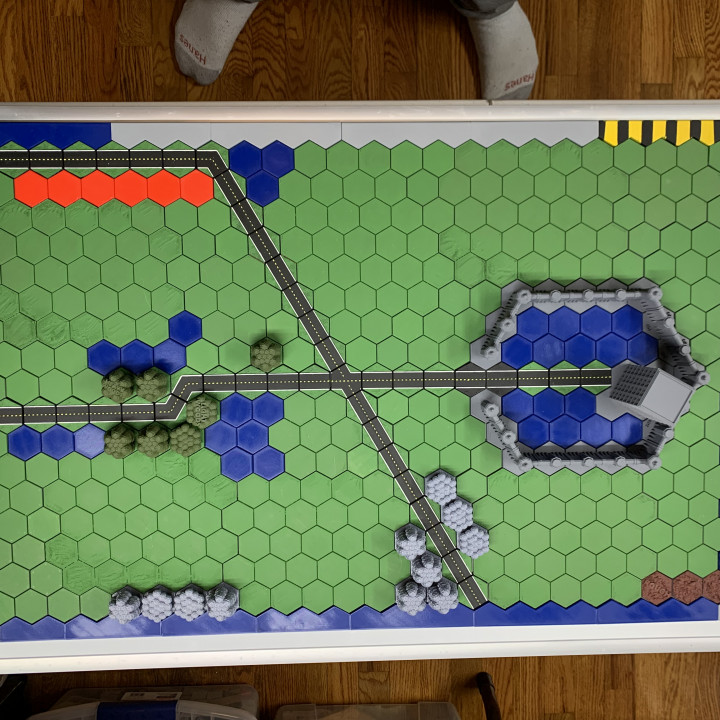 3D Print of Basic Terrain Hex Tile Starter Set by brianhahn