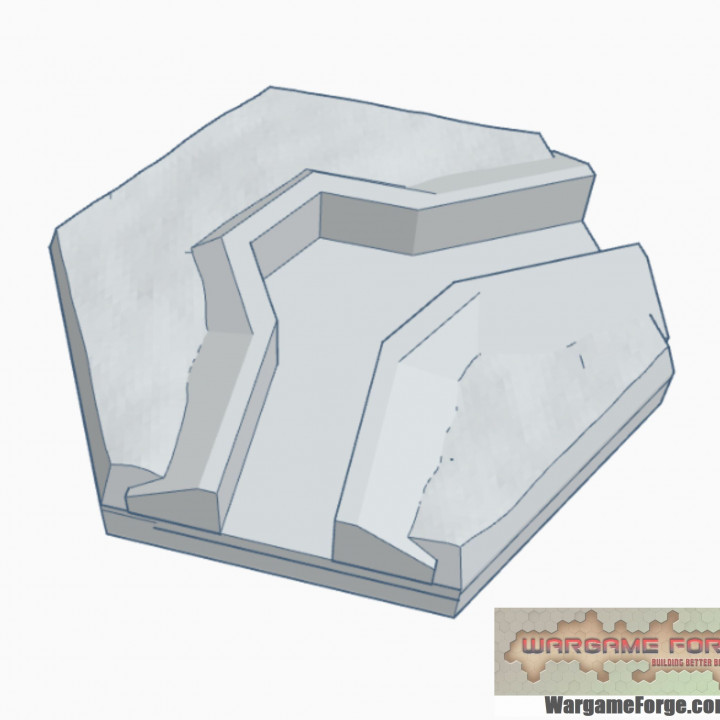 3D Printable Hex Map Scale Fortifications Set by Wargame Forge