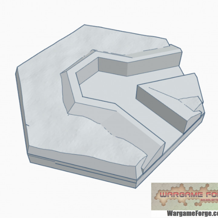 3D Printable Hex Map Scale Fortifications Set by Wargame Forge