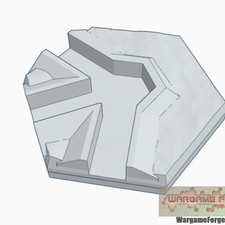 3D Printable Hex Map Scale Fortifications Set by Wargame Forge