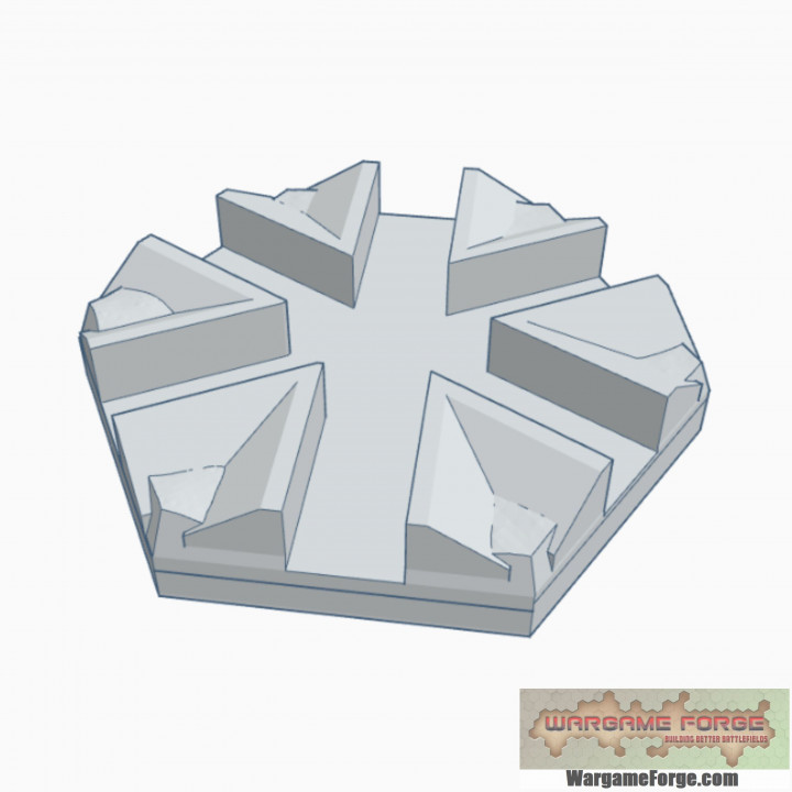 3D Printable Hex Map Scale Fortifications Set by Wargame Forge
