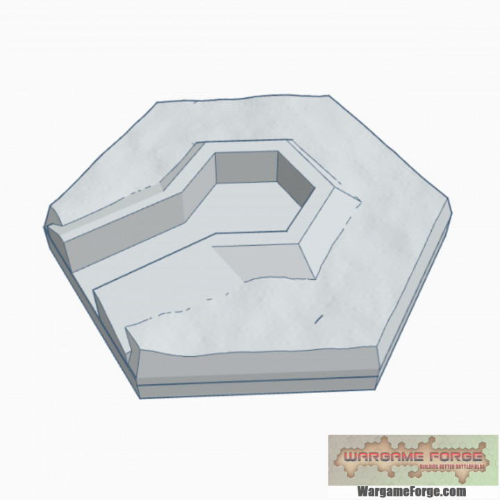 3D Printable Hex Map Scale Fortifications Set by Wargame Forge