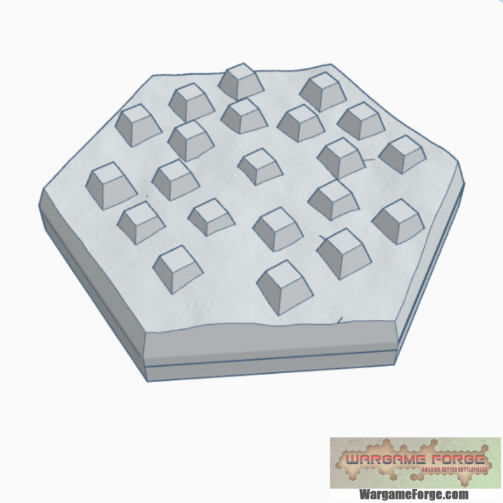 3D Printable Hex Map Scale Fortifications Set by Wargame Forge