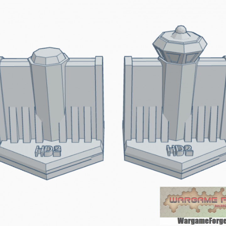 3D Printable Hex Map Scale Level 2 Walls Set A by Wargame Forge