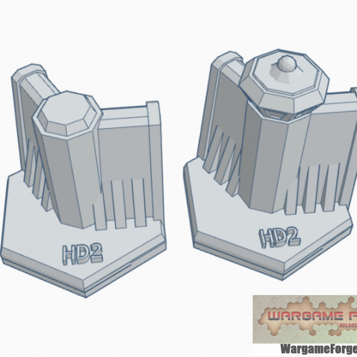 3D Printable Hex Map Scale Level 2 Walls Set A by Wargame Forge
