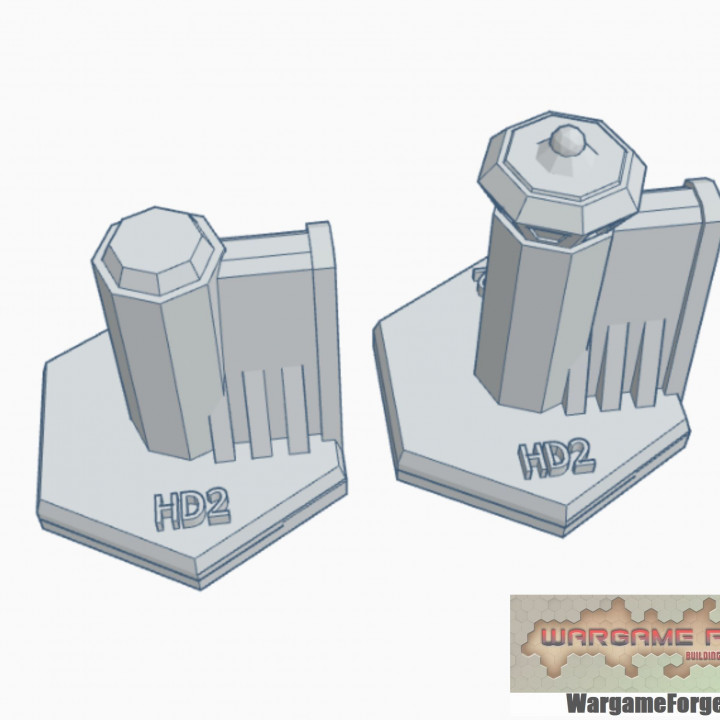 3D Printable Hex Map Scale Level 2 Walls Set A by Wargame Forge