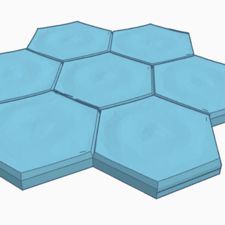 3D Printable Depth 1 Water 4 and 7 Hex Tile Clusters, Hex Map Scale by ...