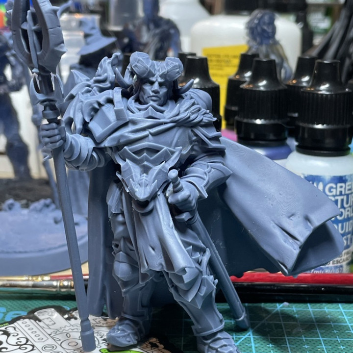 3D Printable Urath, the Tiefling Oathbreaker by Bite the Bullet