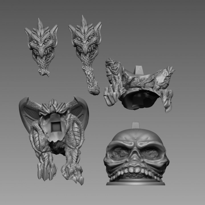 3D Printable Gargoyle and Skull by Richard Hanson
