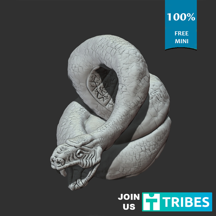 3D Printable Giant Snake by Sculpting George