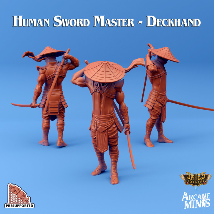 3D Printable Human Sword Master - Deckhand by Sordane Publishing