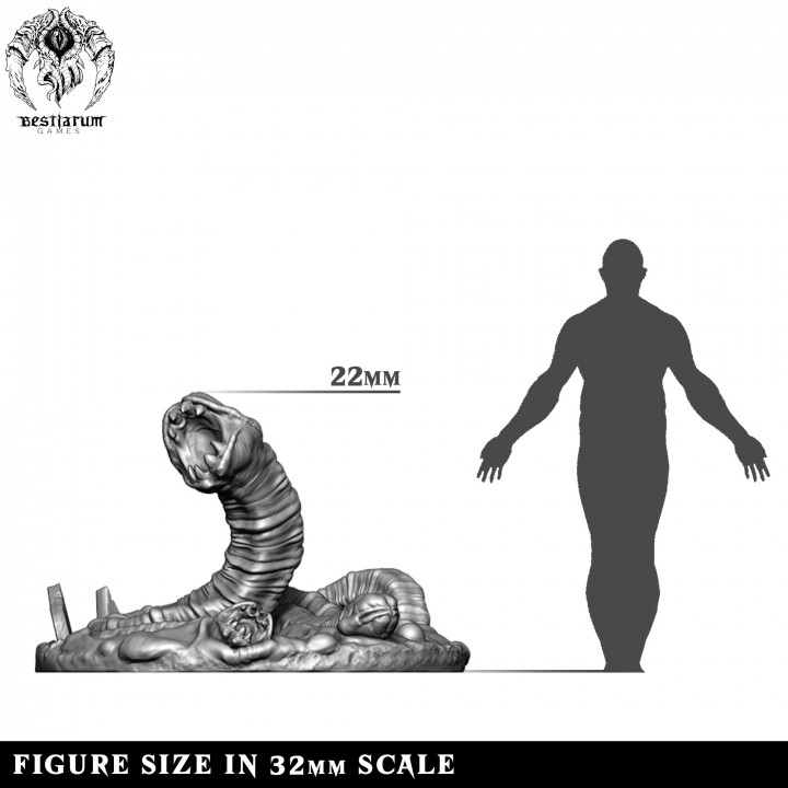 3D Printable Swamp Leeches x2 by Bestiarum Miniatures