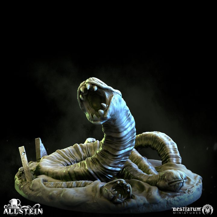 3D Printable Swamp Leeches x2 by Bestiarum Miniatures