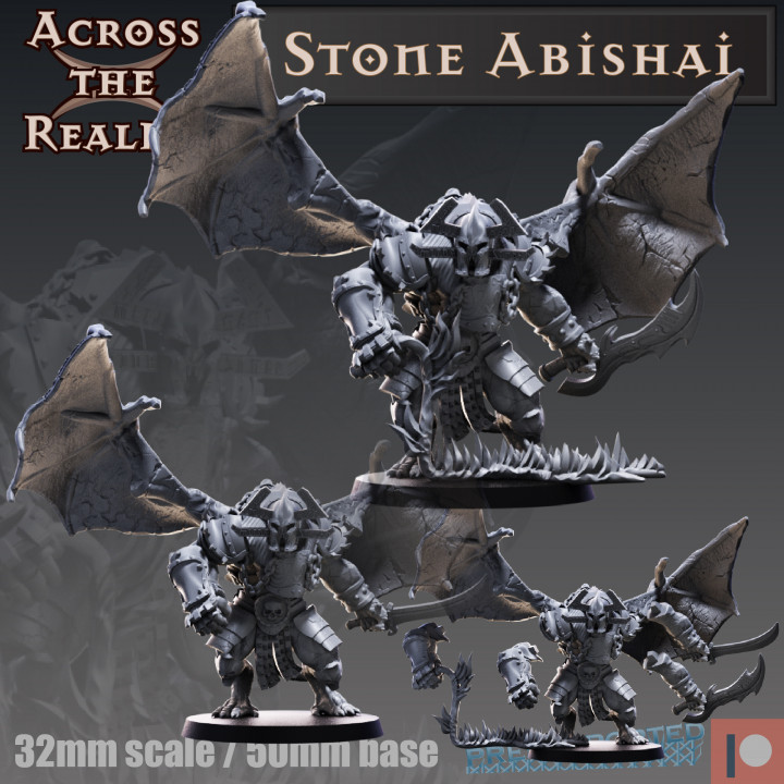 3D Printable Stone Abishai by Across the Realms
