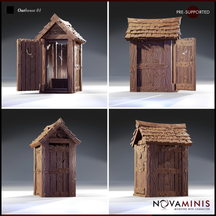 3D Printable Outhouse 01 by NOVAMINIS
