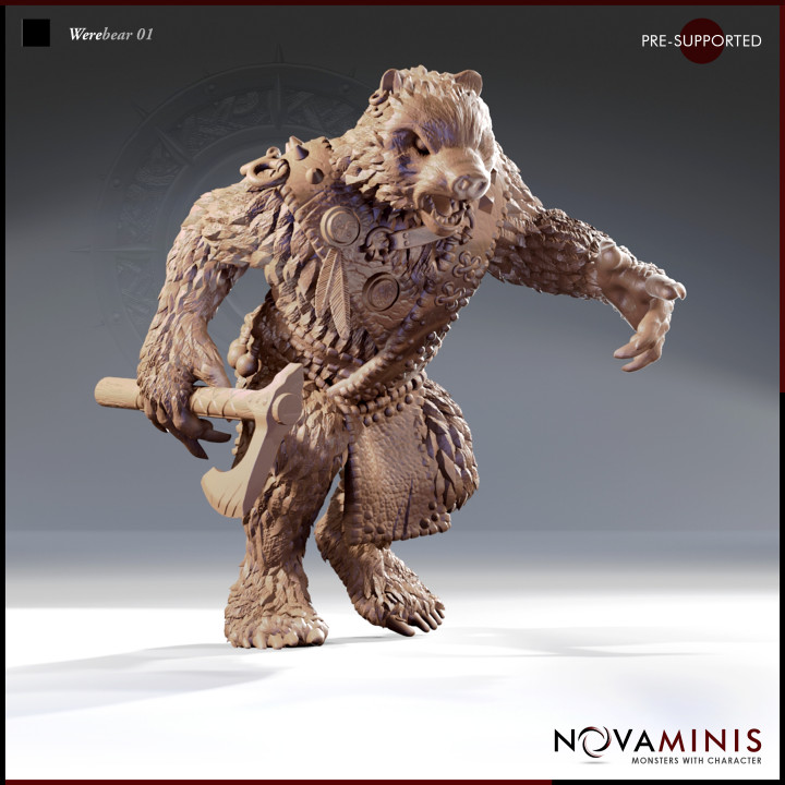 3D Printable Werebear 01 by NovaMinis