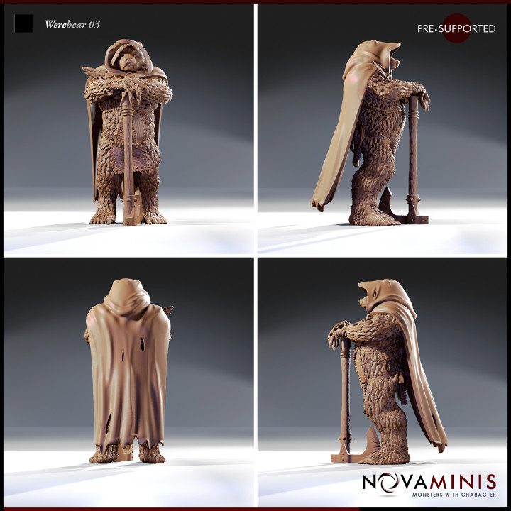 3D Printable Werebear 03 by NOVAMINIS