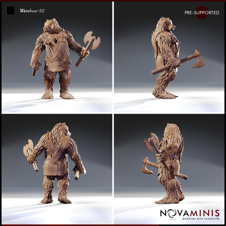 3D Printable Werebear 02 by NovaMinis