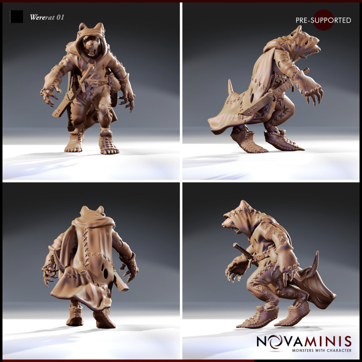 3D Printable Wererat 01 by NovaMinis