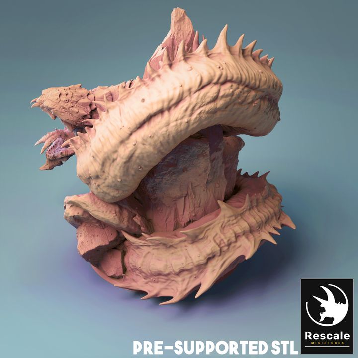 3D Printable Jormungandr Attack by Rescale Miniatures