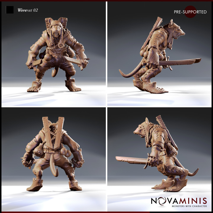 3D Printable Wererat 02 by NOVAMINIS