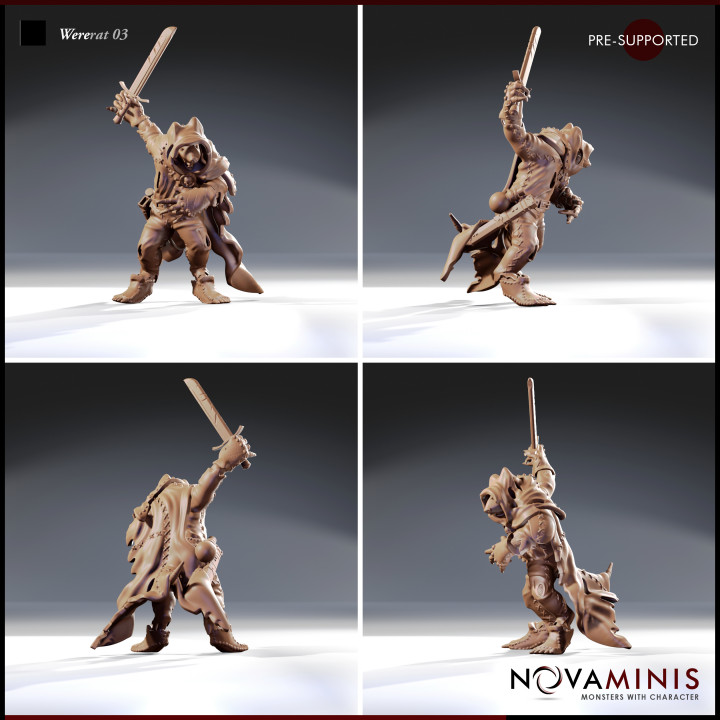 3D Printable Wererat 03 by NOVAMINIS