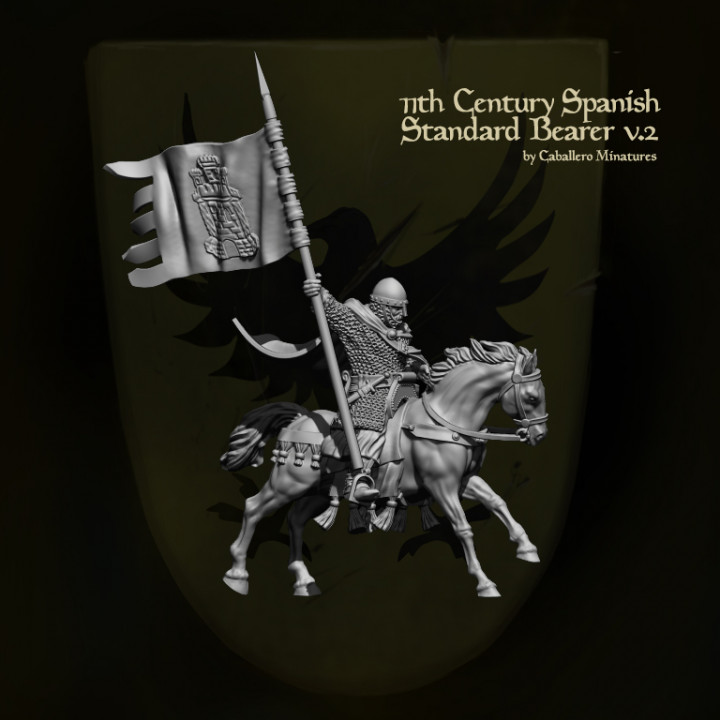 3D Printable 11th century Spanish Standard Bearer V2 by Reconquer Designs