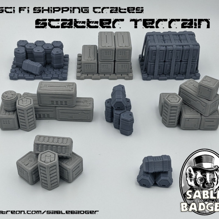 3D Printable Sci Fi Shipping Crates - Scatter Terrain by brander roullett