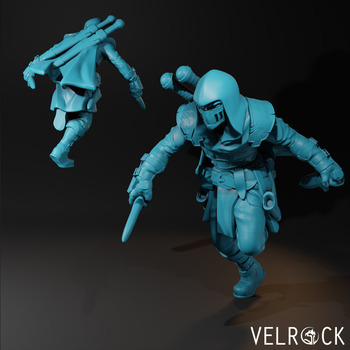 3D Printable Male Human Rogue with Throwing Daggers (PRESUPPORTED) by ...