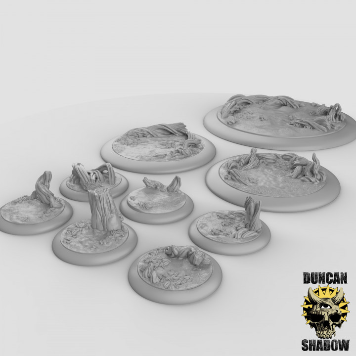 3D Printable Woodland Lipped bases by Duncan Shadow