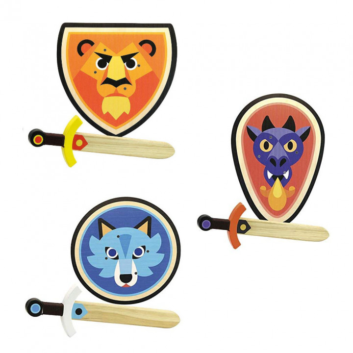 3D Printable Wall mount for wooden sword and shield by Nurgo