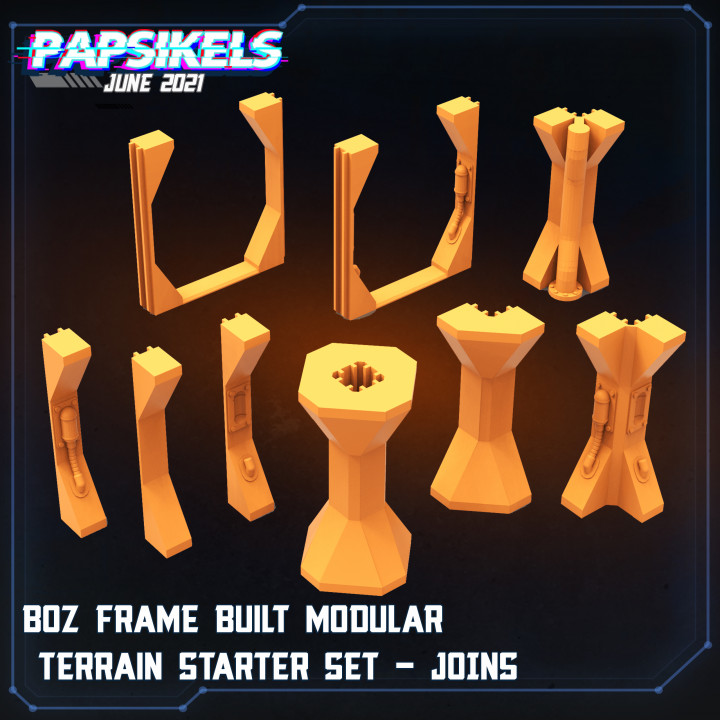 3D Printable BOZ FRAME BUILT MODULAR TERRAIN STARTER SET by PAPSIKELS ...