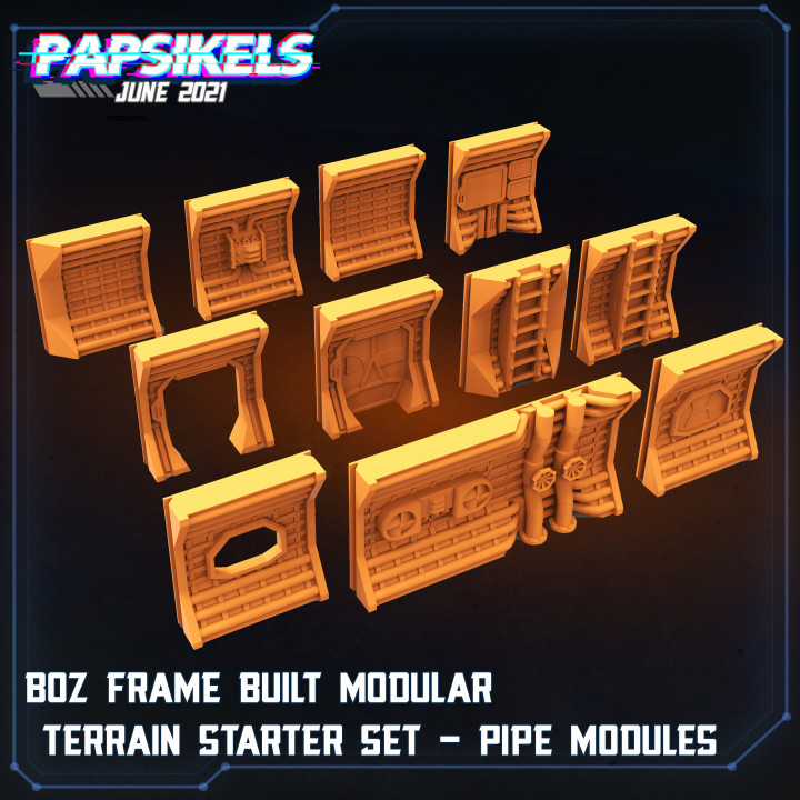 3D Printable BOZ FRAME BUILT MODULAR TERRAIN STARTER SET by PAPSIKELS ...