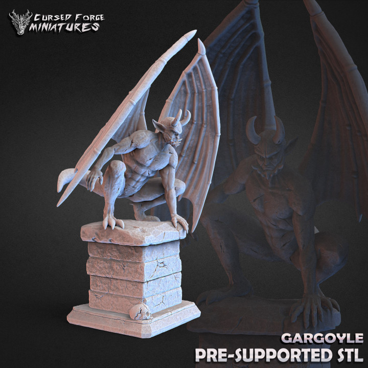 3D Printable Gargoyle (supported) by Cursed Forge Miniatures