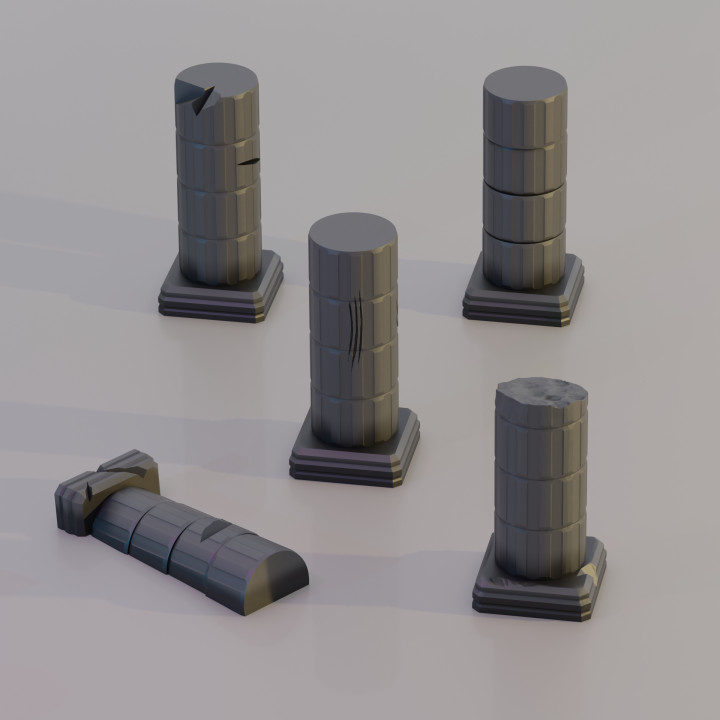3D Printable Large Stone Columns by Saucermen Studios