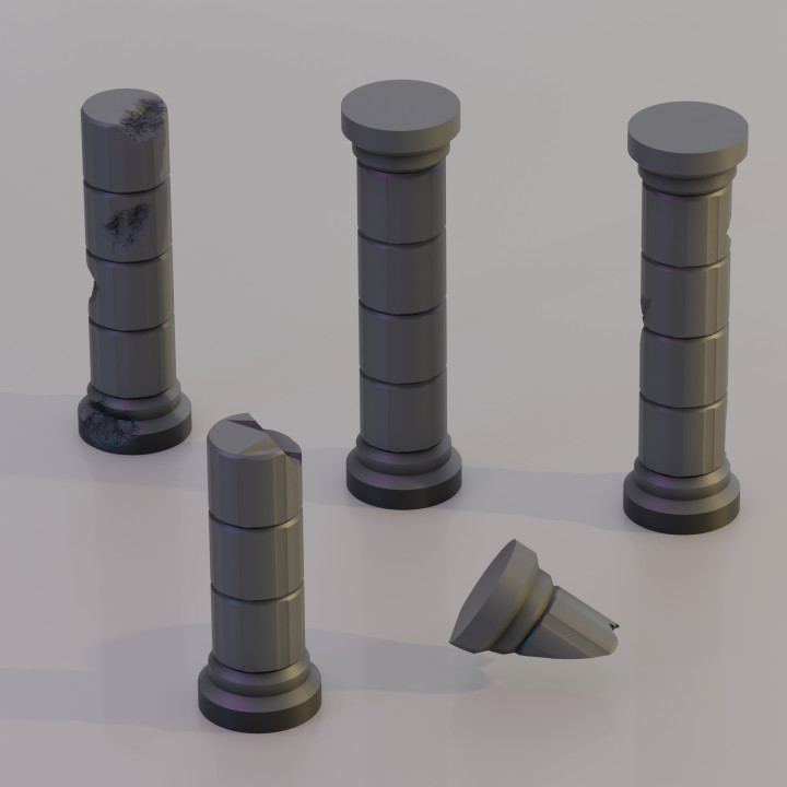 3D Printable Pillars & Columns BUNDLE by Saucermen Studios
