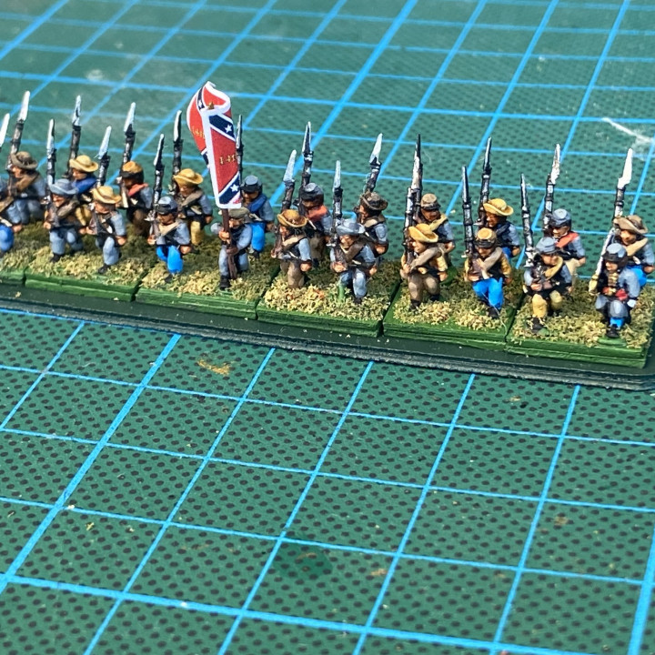 3D Printable 6-15mm ACW Infantry Regiment in Shell Jackets & Blender ...