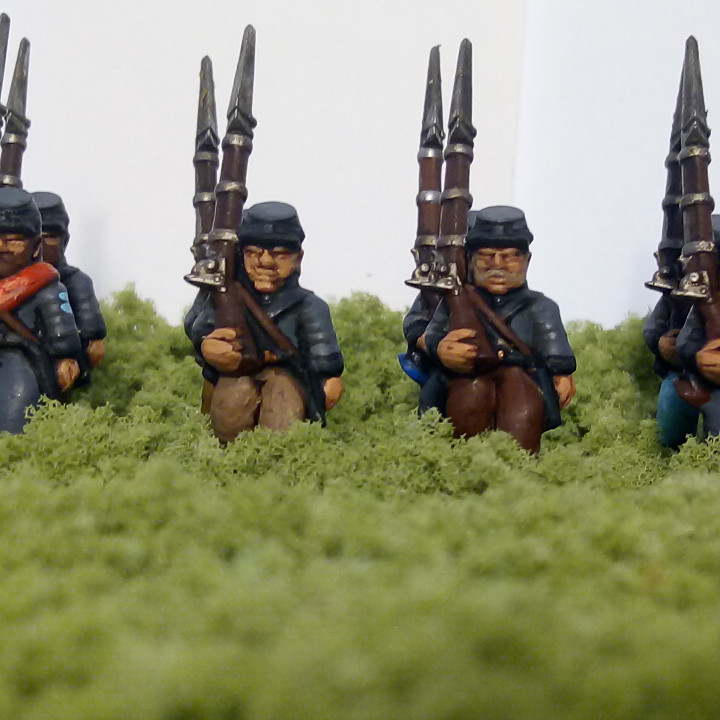 3D Printable 6-15mm ACW Infantry Regiment in Shell Jackets & Blender ...