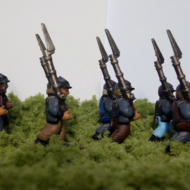 3D Printable 6-15mm ACW Infantry Regiment in Shell Jackets & Blender ...