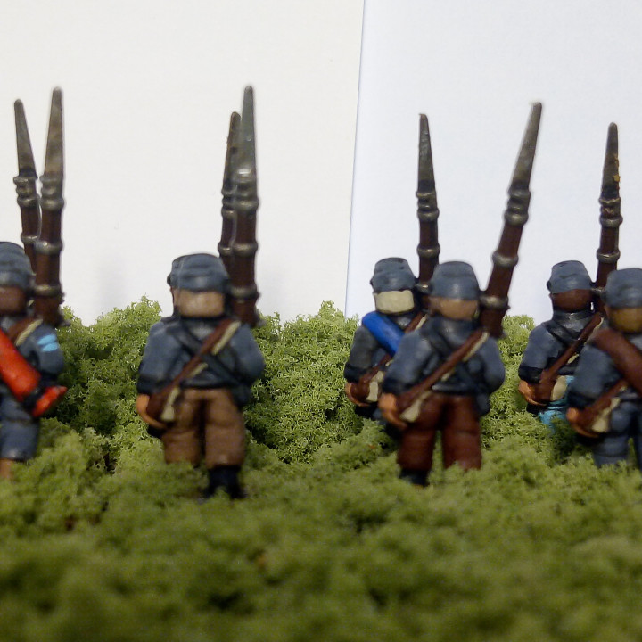 3D Printable 6-15mm ACW Infantry Regiment in Shell Jackets & Blender ...