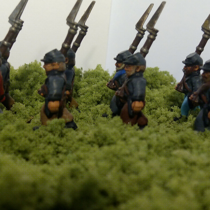 3D Printable 6-15mm ACW Infantry Regiment in Shell Jackets & Blender ...