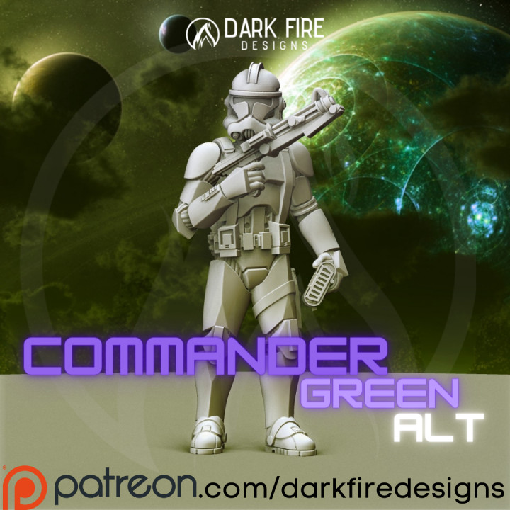 3D Printable Commander "Green" by Dark Fire Designs