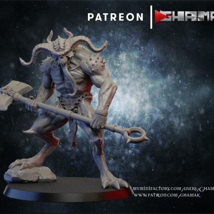 3D Printable chaos warrior demon champion support ready by Ghamak