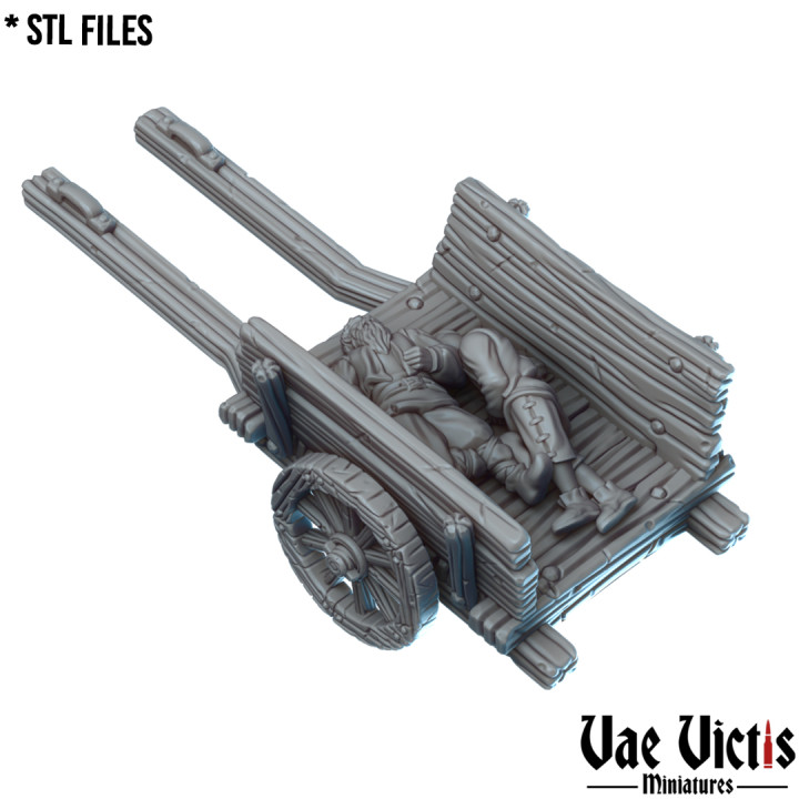 3D Printable Corpse cart by Vae Victis Miniatures